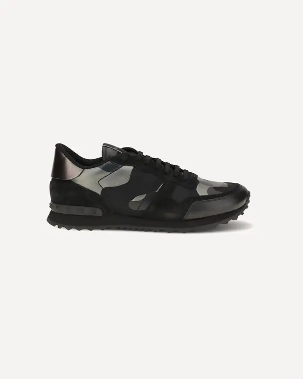 Valentino Garavani Rockrunner Camouflage Laminated Sneakers