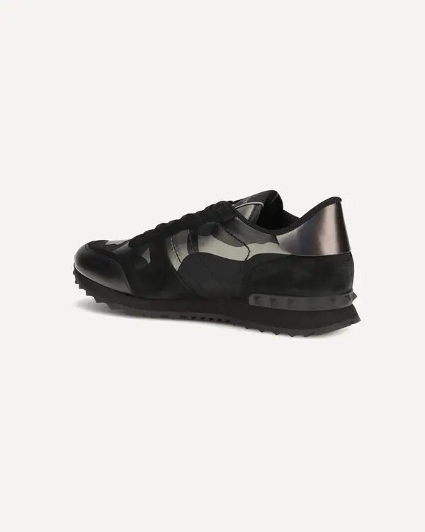 Valentino Garavani Rockrunner Camouflage Laminated Sneakers