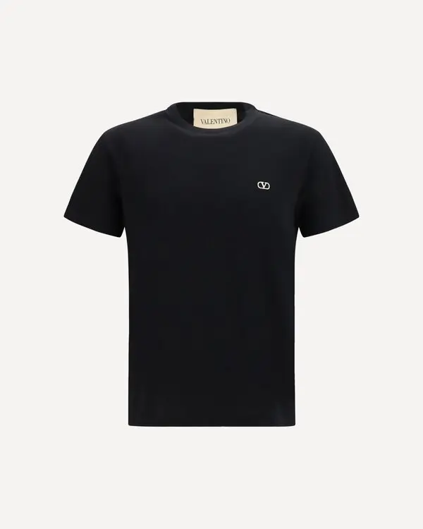 Valentino Garavani Cotton Vlogo T-hirt - Black