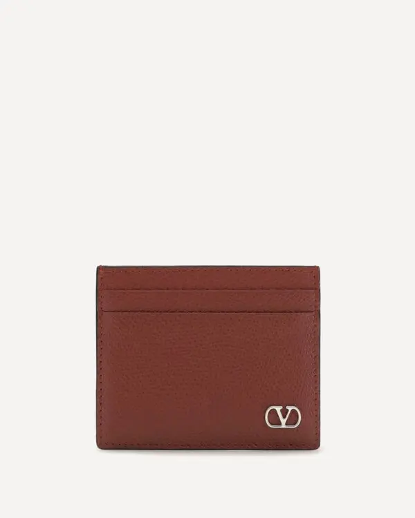 Valentino Garavani Vlogo Signature Card Holder - Bordeaux