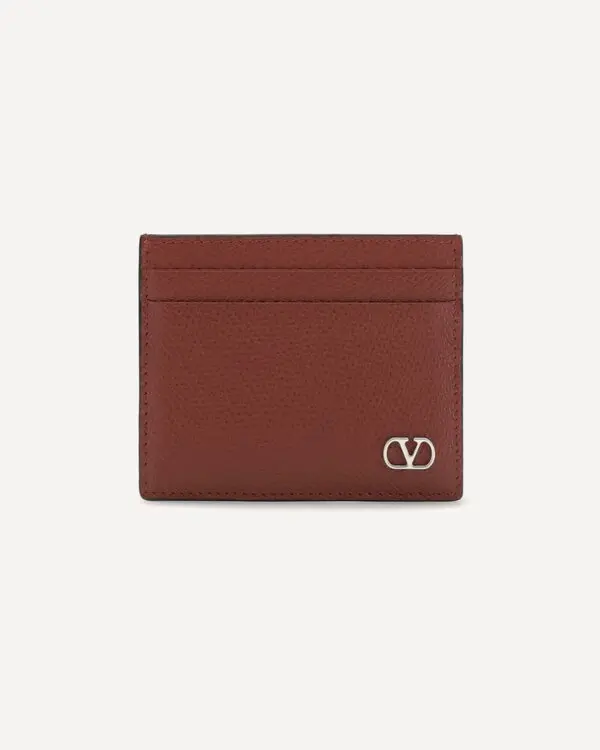 Valentino Garavani Vlogo Signature Card Holder - Bordeaux