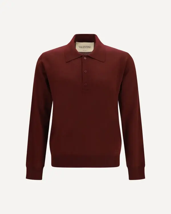 Valentino Garavani Long-sleeve Wool Polo With Vlogo