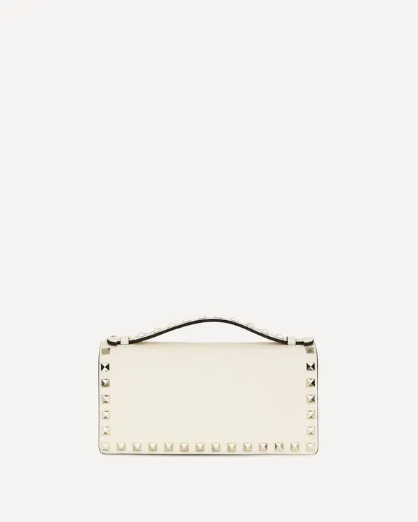 Valentino Garavani Rockstud Chain Wallet - Cream
