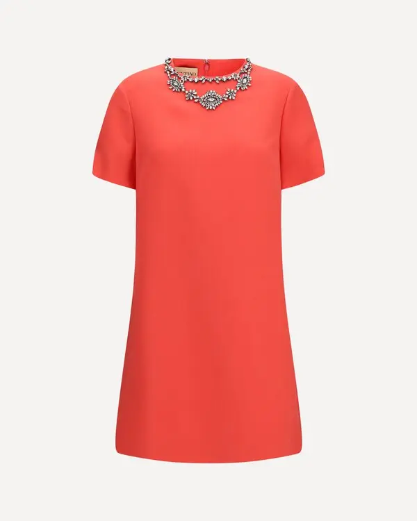Valentino Garavani Embellished Crew-neck Dress