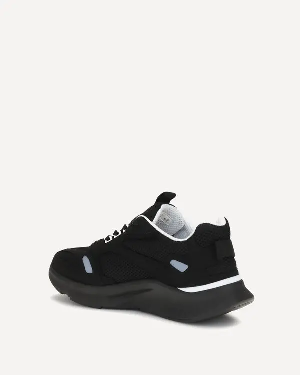 Valentino Garavani Demivee Mesh And Suede Low Top Sneakers - Black