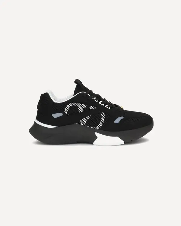 Valentino Garavani Demivee Mesh And Suede Low Top Sneakers - Black