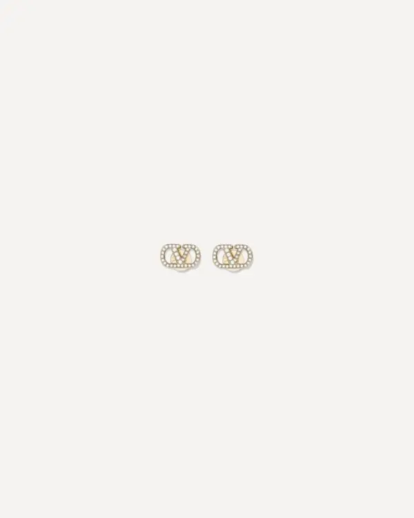 Valentino Garavani Vlogo Signature Crystal Earrings - Gold