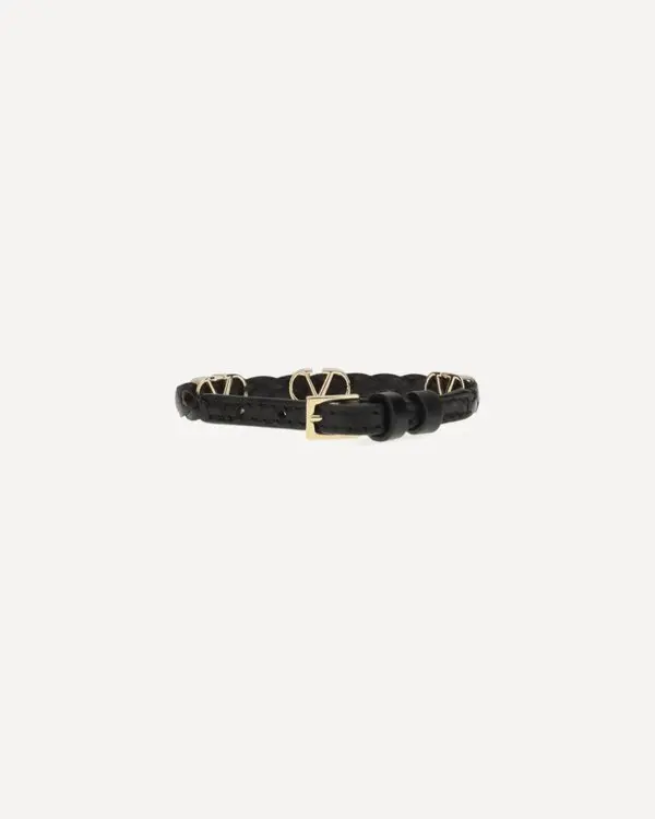 Valentino Garavani Vlogo Signature Braided Leather Bracelet