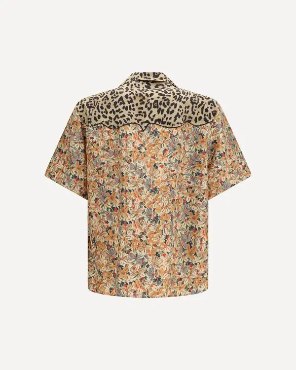 Valentino Garavani Short-sleeve Floral And Leopard Print Shirt