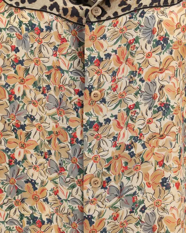 Valentino Garavani Short-sleeve Floral And Leopard Print Shirt