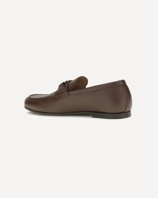 Valentino Garavani Vlogo Signature Loafers In Deer Leather - Brown