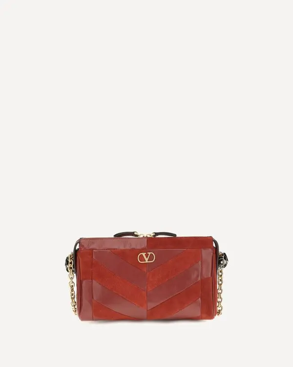 Valentino Garavani Panthea Shoulder Bag Chevron Pattern