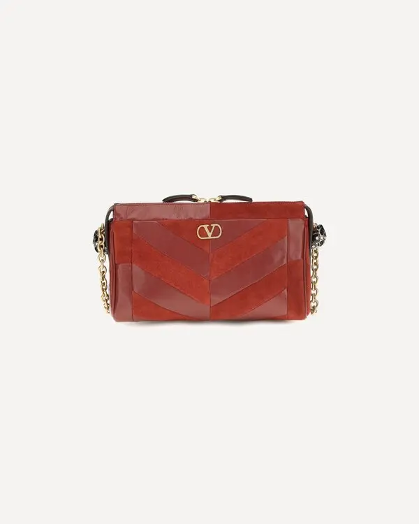 Valentino Garavani Panthea Shoulder Bag Chevron Pattern