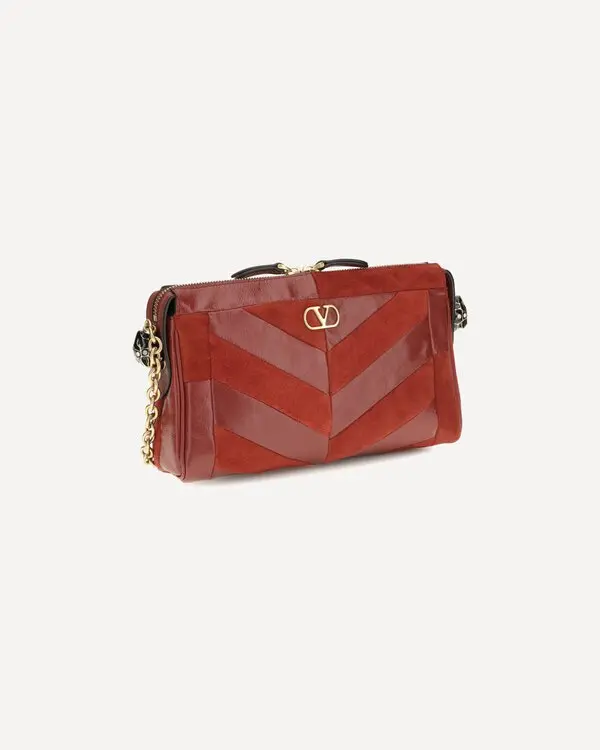 Valentino Garavani Panthea Shoulder Bag Chevron Pattern