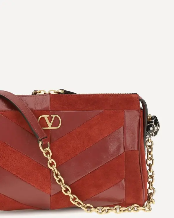 Valentino Garavani Panthea Shoulder Bag Chevron Pattern