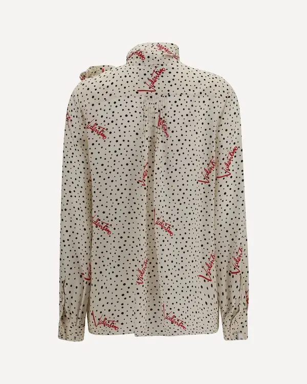 Valentino Garavani Crepe De Chine Bow-neck Shirt