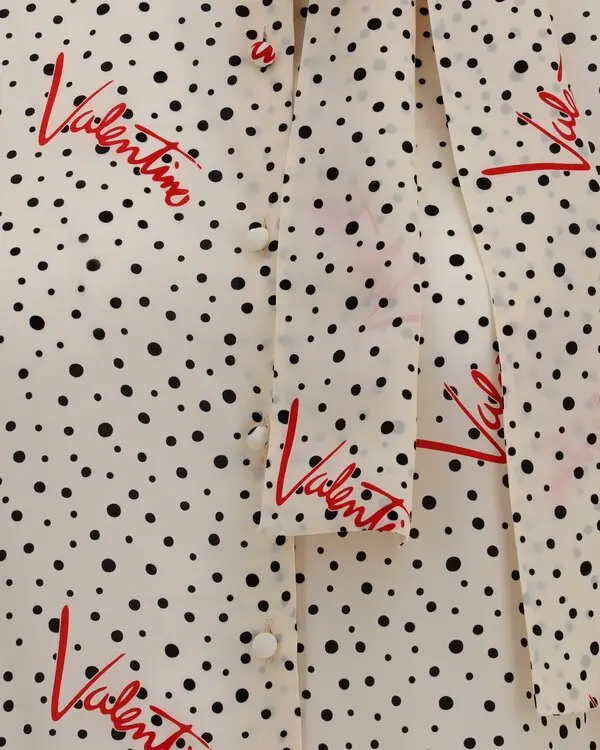 Valentino Garavani Crepe De Chine Bow-neck Shirt
