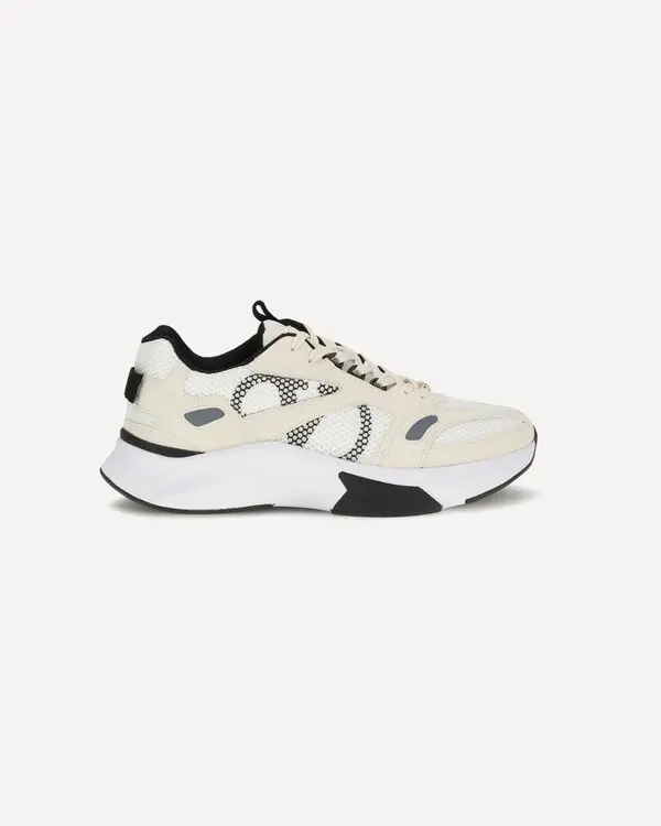 Valentino Garavani Demivee Mesh And Suede Sneakers - White
