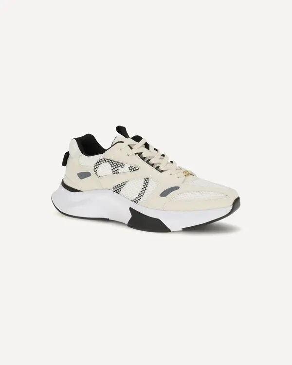Valentino Garavani Demivee Mesh And Suede Sneakers - White