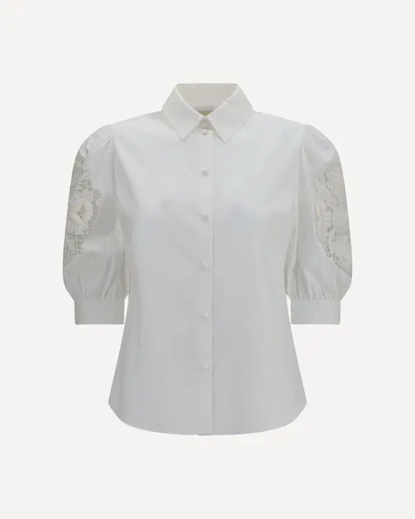 Valentino Garavani Shirt With Sangallo Lace Sleeves