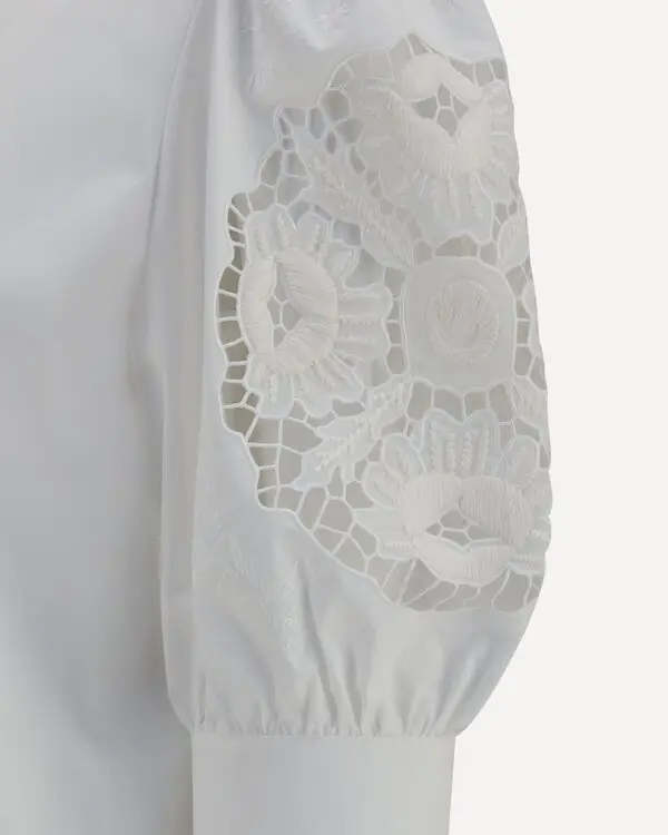 Valentino Garavani Shirt With Sangallo Lace Sleeves