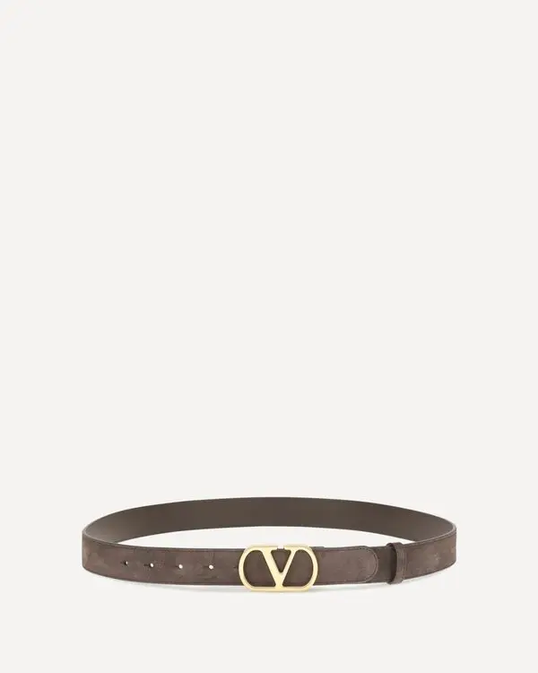 Valentino Garavani Vlogo Signature Suede Belt