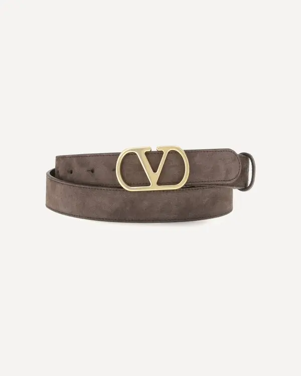 Valentino Garavani Vlogo Signature Suede Belt