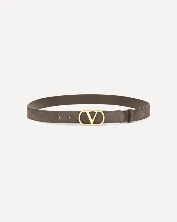 Valentino Garavani Vlogo Signature Suede Belt