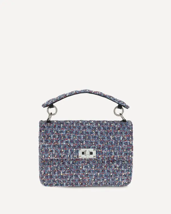 Valentino Garavani Rockstud Spike Tweed Handbag - Blue