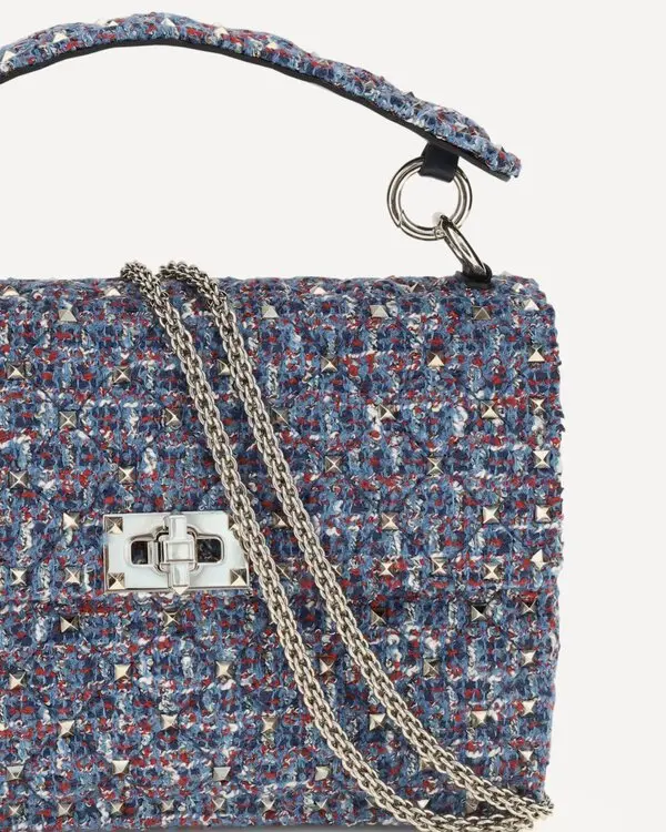 Valentino Garavani Rockstud Spike Tweed Handbag