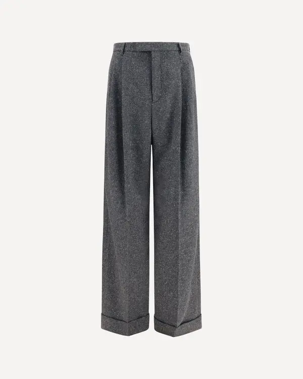 Valentino Garavani Tailored Wool And Silk-blend Wide Leg Pants