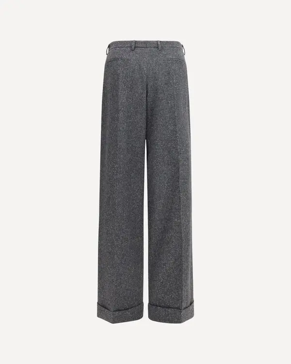 Valentino Garavani Tailored Wool And Silk-blend Wide Leg Pants