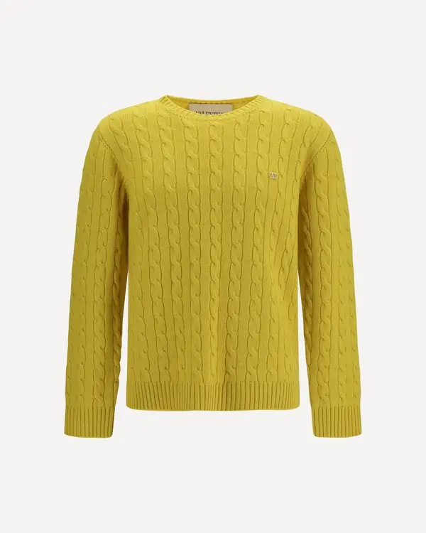 Valentino Garavani Vlogo Cable-knit Cashmere Sweater
