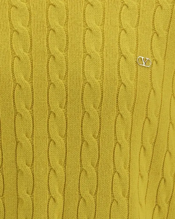 Valentino Garavani Vlogo Cable-knit Cashmere Sweater