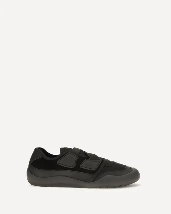 Prada Speedrock Leather And Mesh Sneakers