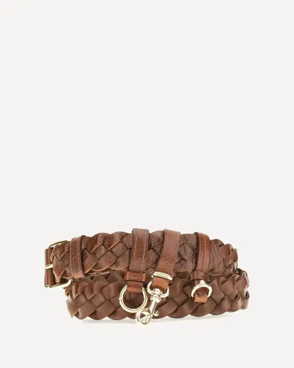 Miu Miu Woven Leather Belt - Brown