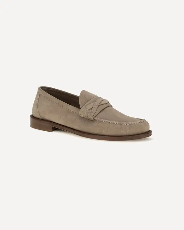 Brunello Cucinelli Suede Loafers - Beige