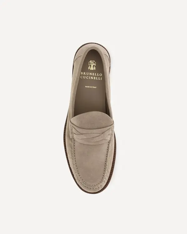 Brunello Cucinelli Suede Loafers - Beige