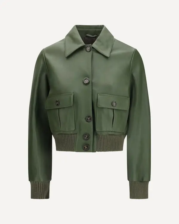 VALSTAR Cropped Nappa Leather Jacket