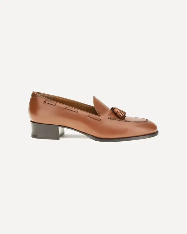 Loro Piana Serge Tassel Calfskin Loafers - Brown