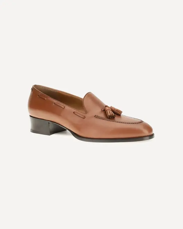 Loro Piana Serge Tassel Calfskin Loafers - Brown