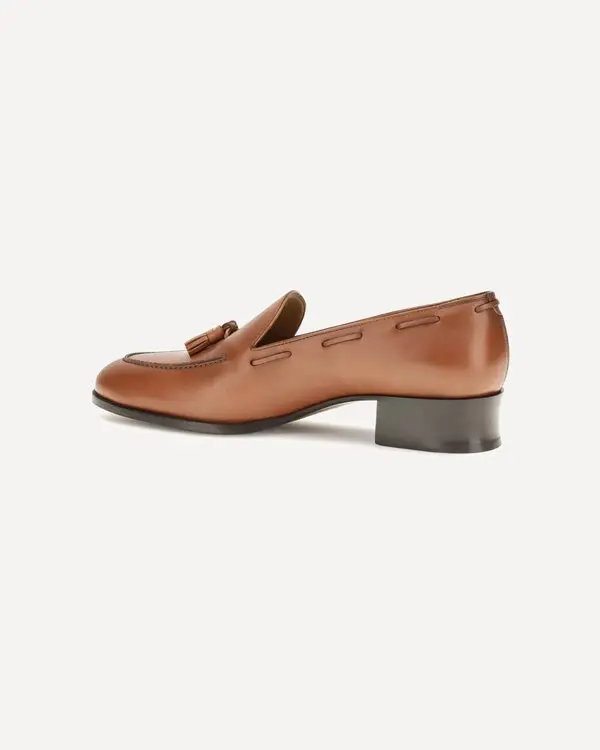 Loro Piana Serge Tassel Calfskin Loafers - Brown