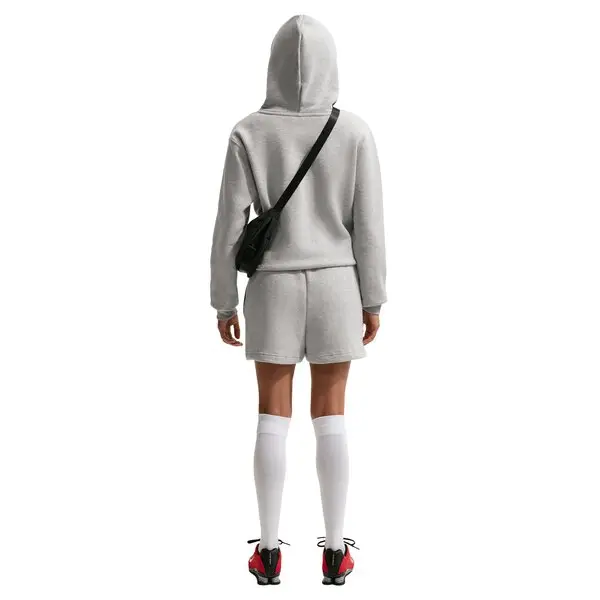 Nike Studio Fleece Medium Mid-rise Shorts 'dark Grey Heather Sail