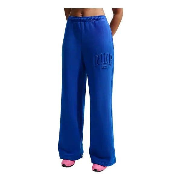 Nike Studio Fleece Medium Mid-rise Wide-leg Pants - Old Royal