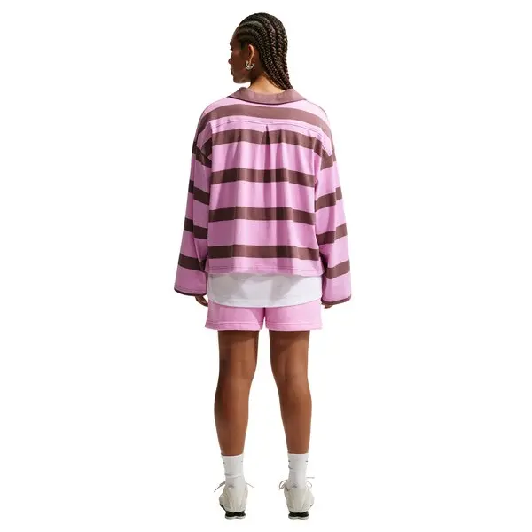 Nike Studio Fleece Medium Mid-rise Shorts 'pink Rise Sail