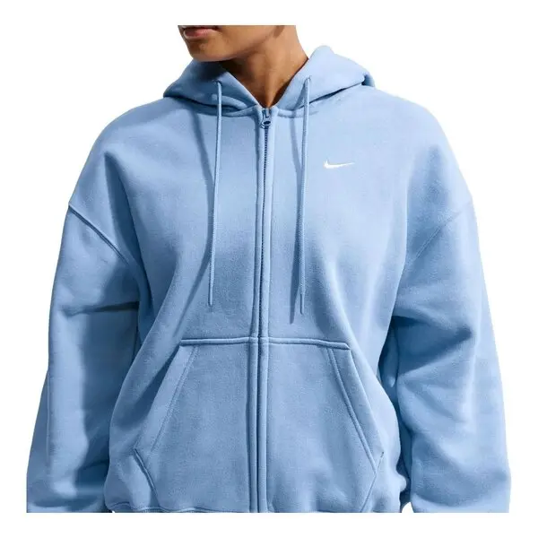 Nike Studio Fleece Medium Weight Oversized Hoodie 'work Blue Sail