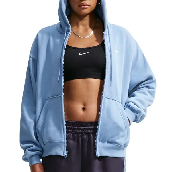 Nike Studio Fleece Medium Weight Oversized Hoodie 'work Blue Sail