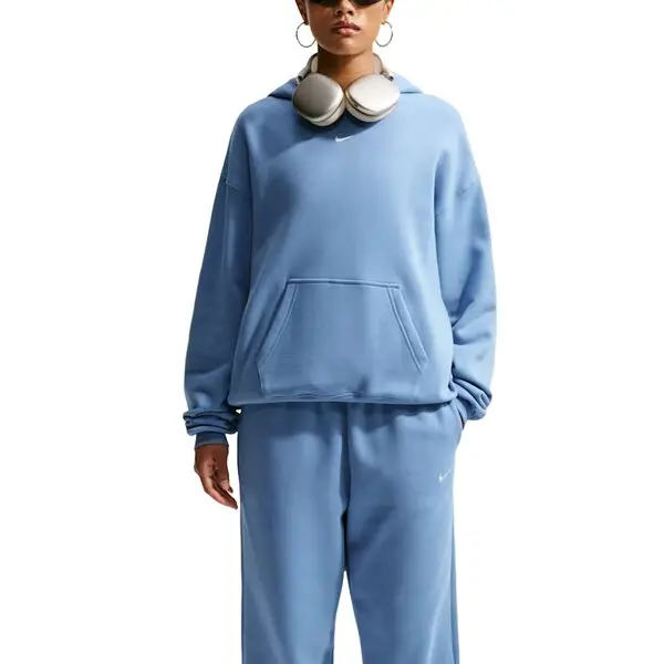 Nike Studio Fleece Medium Weight Hoodie 'work Blue Sail