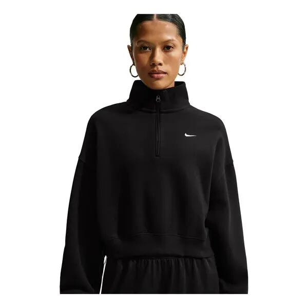 Nike Studio Fleece 1/4-zip Cropped Top
