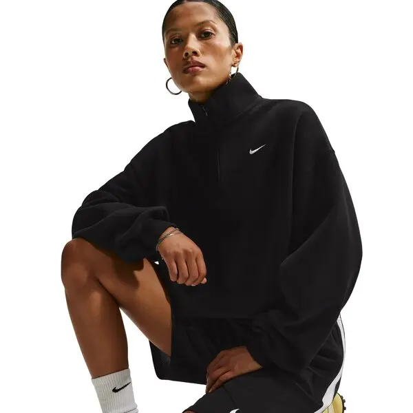 Nike Studio Fleece 1/4-zip Cropped Top